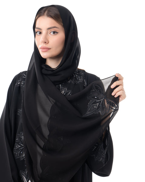 Hanayen Black Embroidered Abaya with Intricate Floral Design best abaya ...