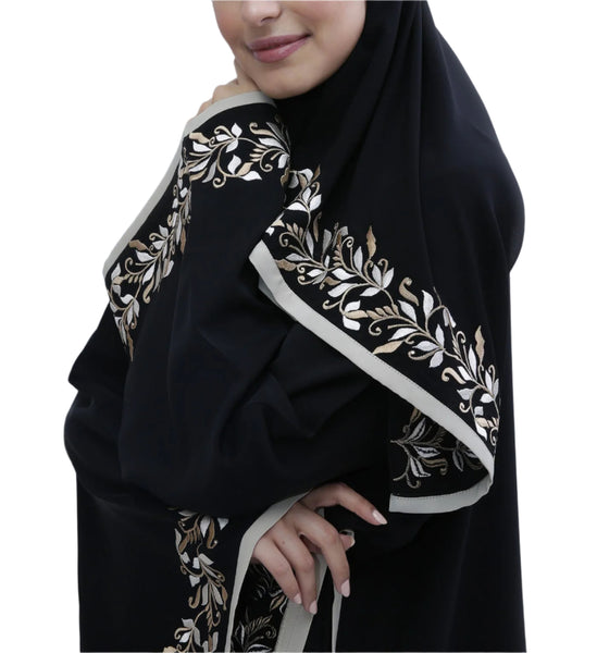 Buy Online Black Abaya With Embroidery Design | Luxury Abaya Dubai ...