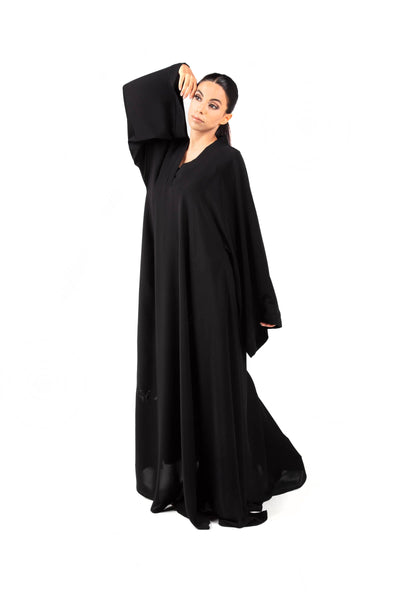 Hanayen Black Plain Abaya best abaya online in dubai