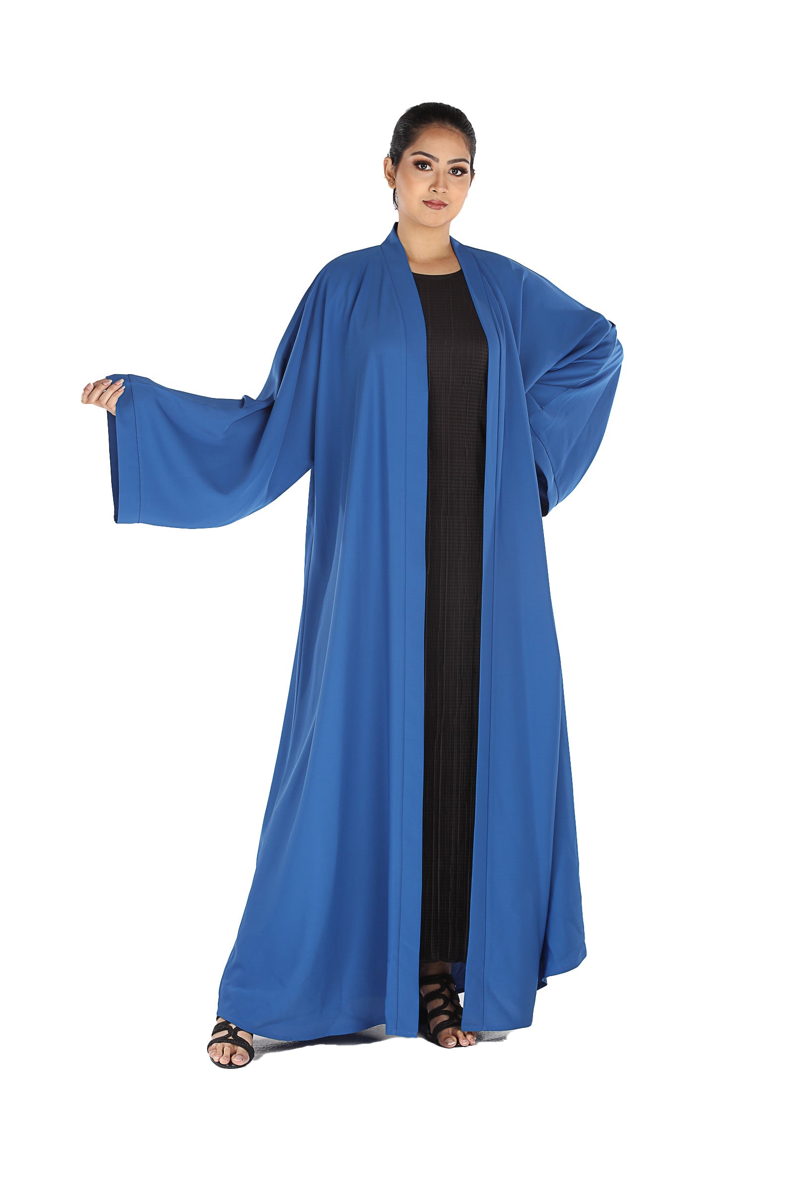 Hanayen Blue Color Plain Abaya best abaya online in dubai