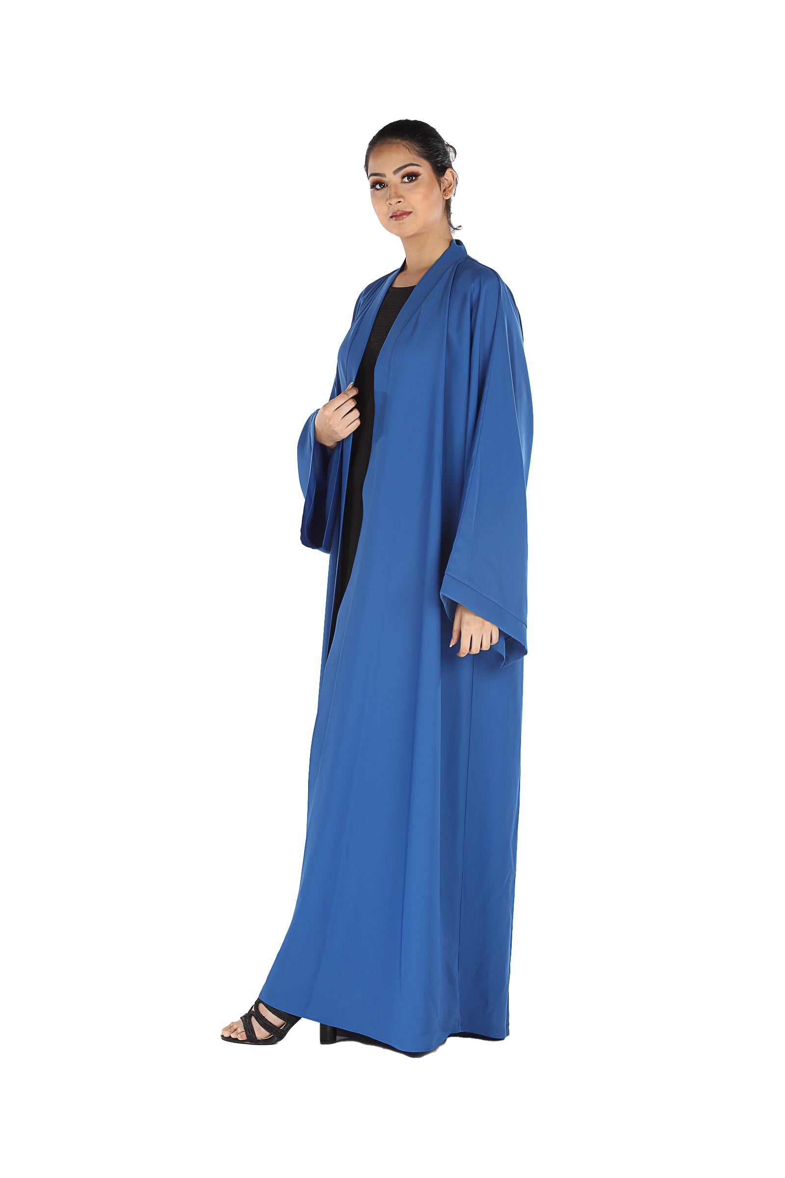 Hanayen Blue Color Plain Abaya best abaya online in dubai