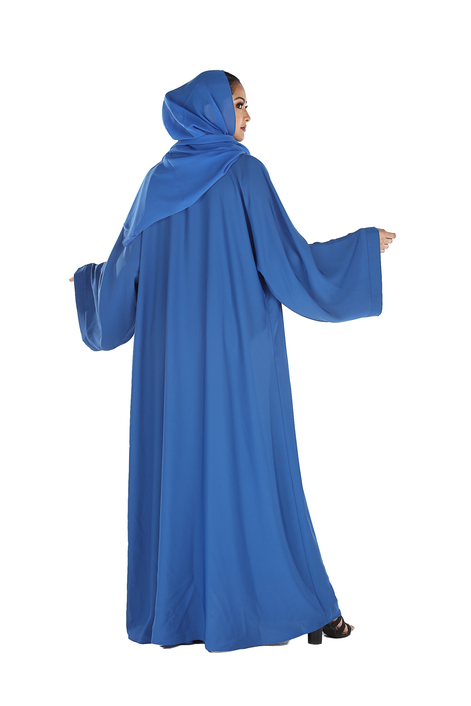 Hanayen Blue Color Plain Abaya best abaya online in dubai