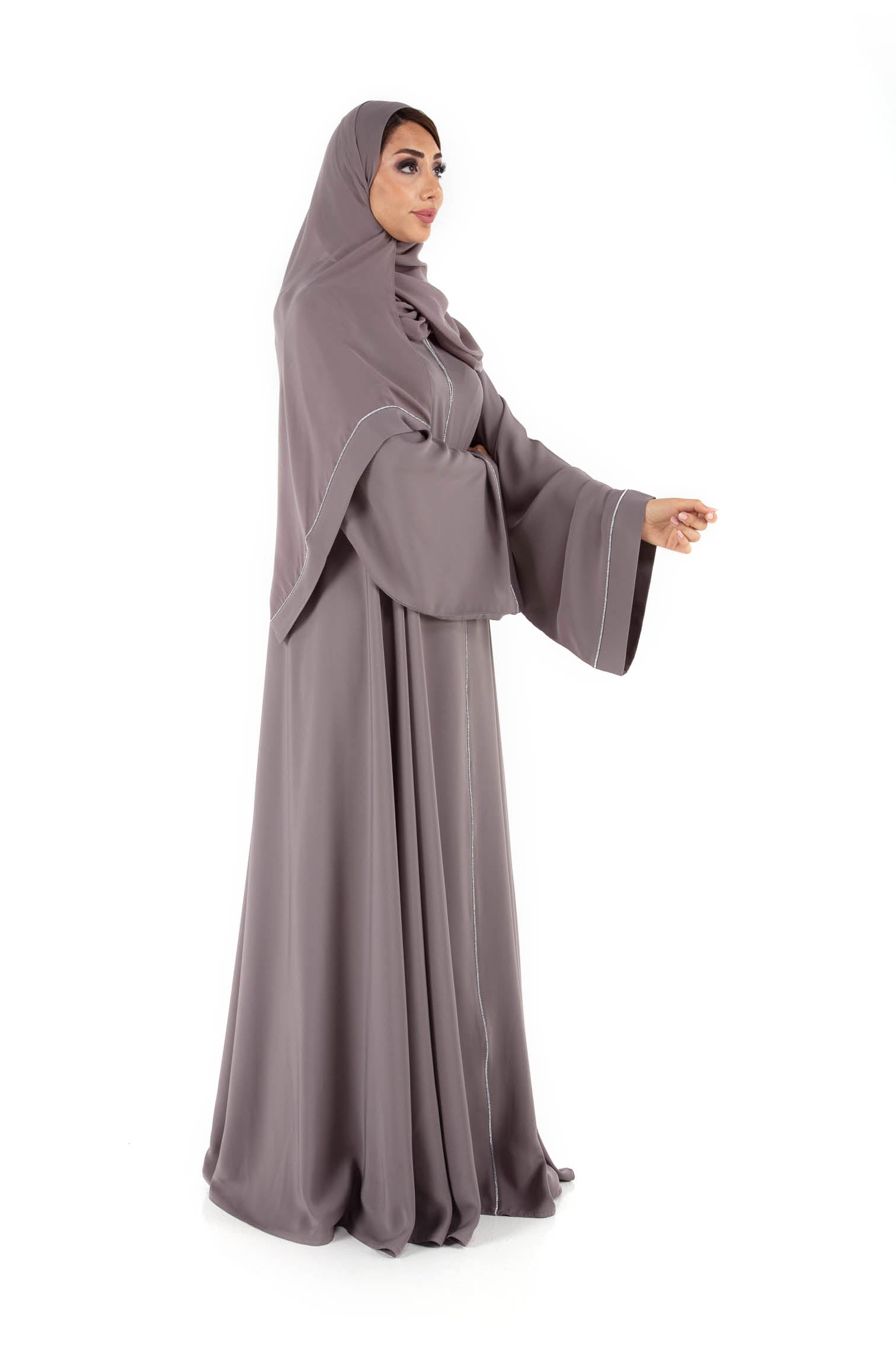 Hanayen Color Abaya with Crystal Elements best abaya online in dubai