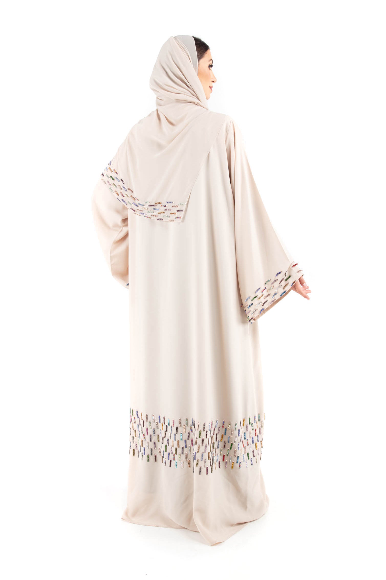 Hanayen Color Abaya with Multi Color Crystal Elements best abaya online ...