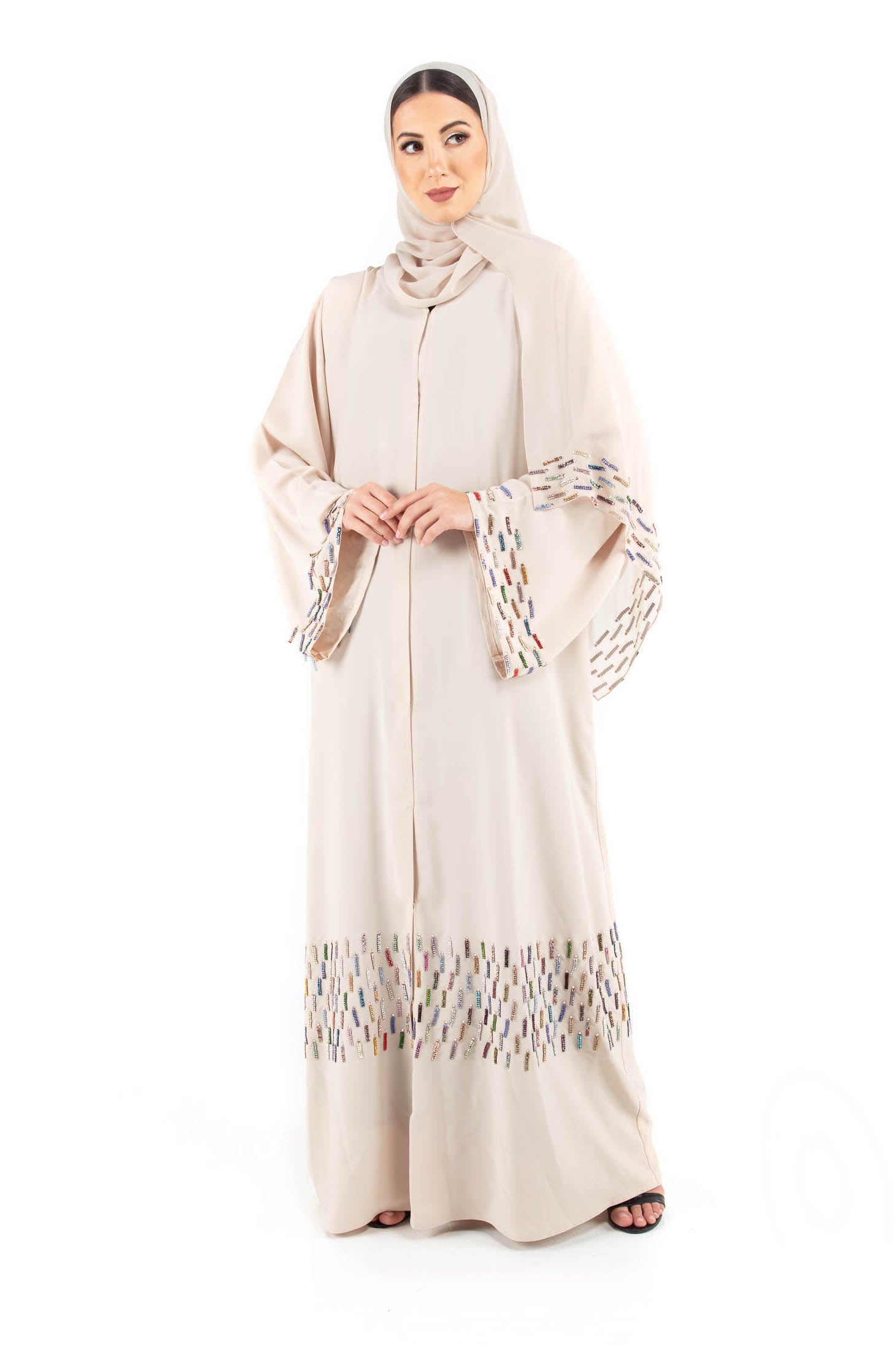 Hanayen Color Abaya with Multi Color Crystal Elements best abaya online ...