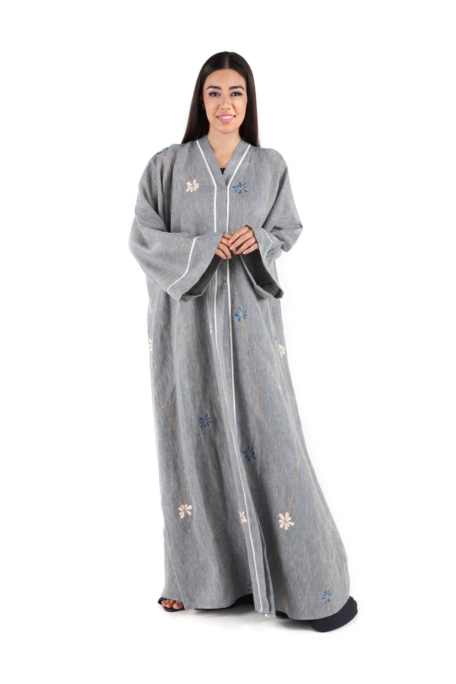 Hanayen Color Linen Abaya with Ary Embroidery Design best abaya online ...