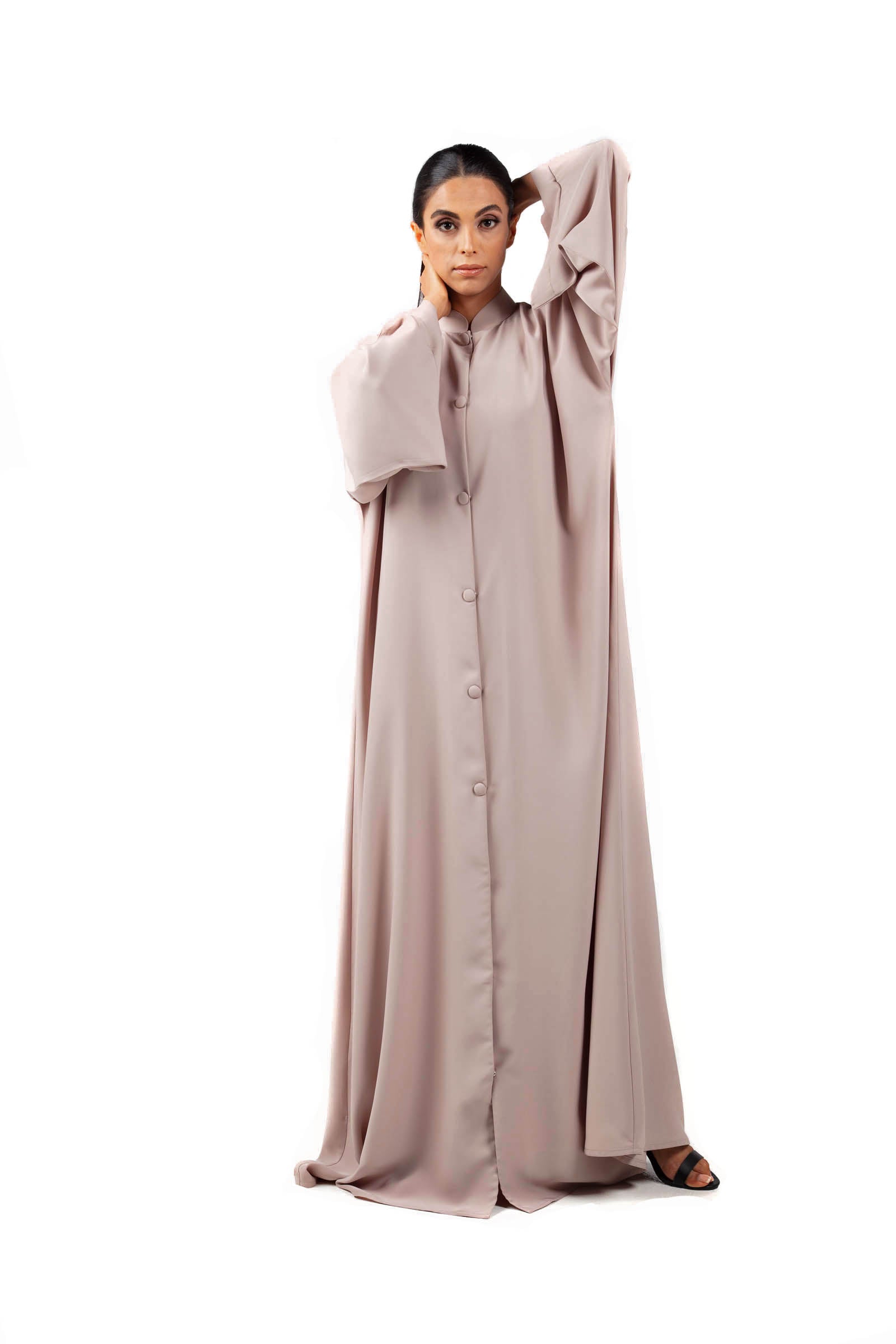 Hanayen Color Plain Designer Abaya With Buttons