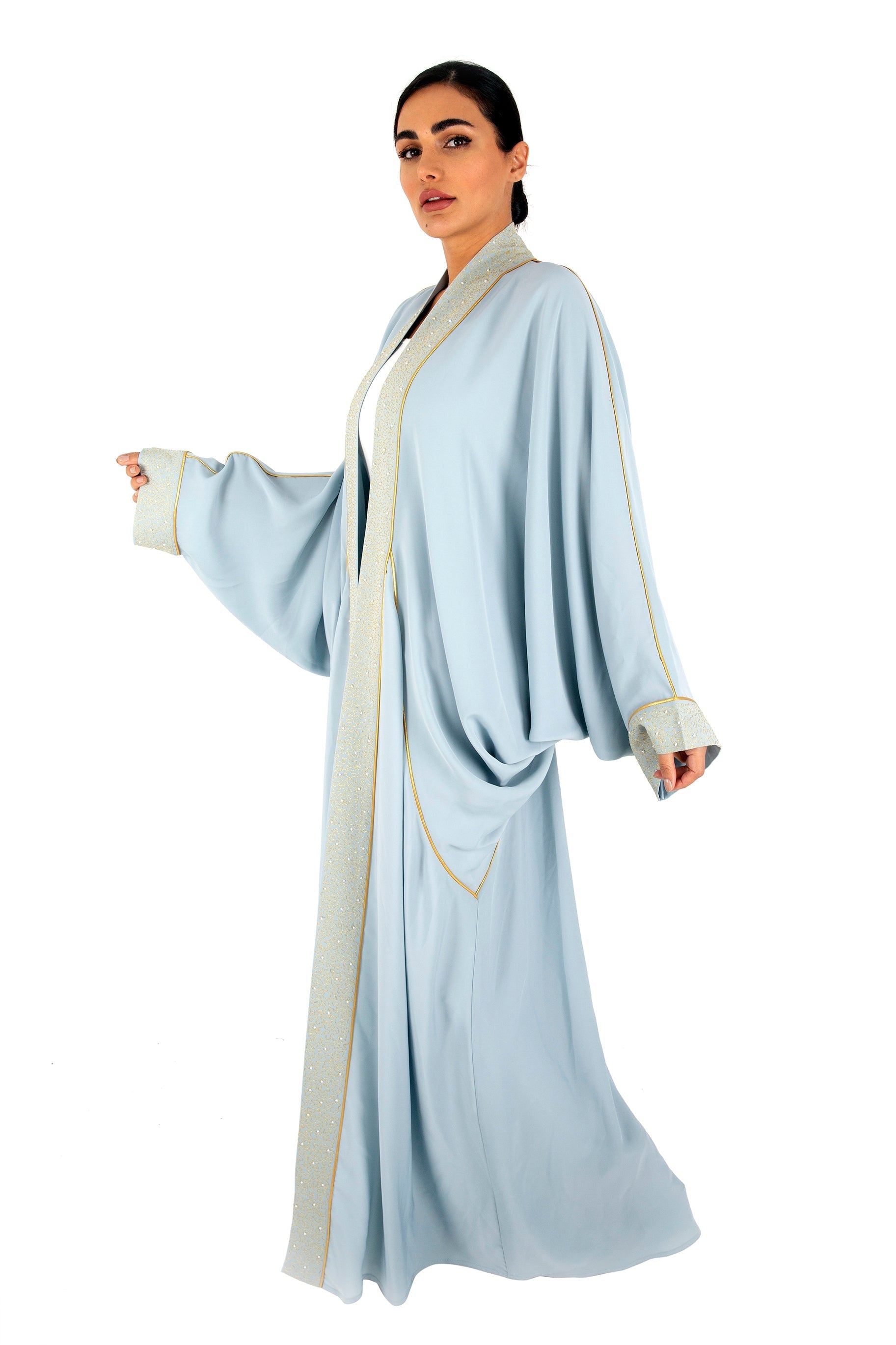 Hanayen Colored Classic Abaya with aari and hand work details best ...