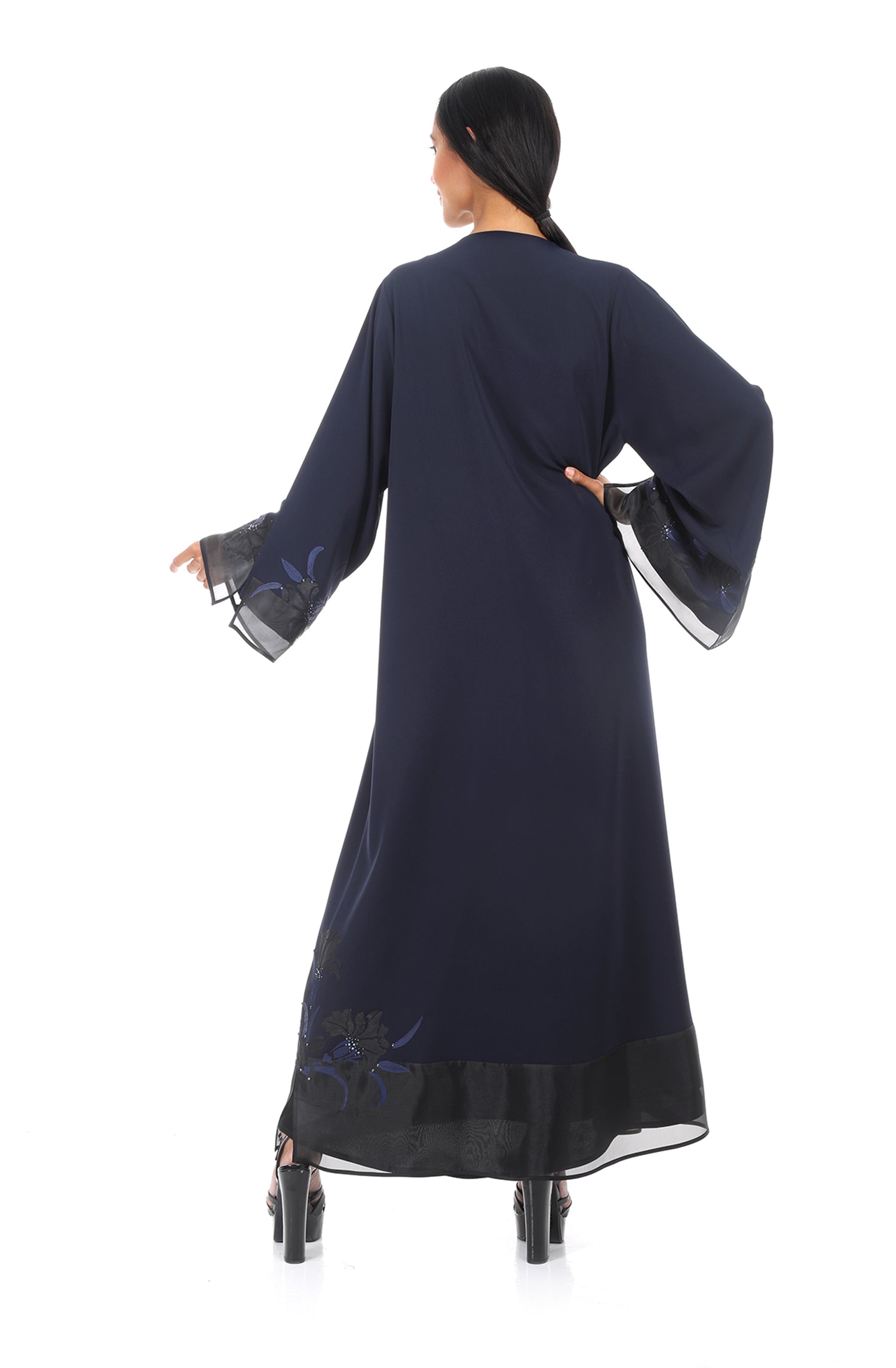 Hanayen Crystal Detailed Color Abaya with Laser Cut best abaya online ...
