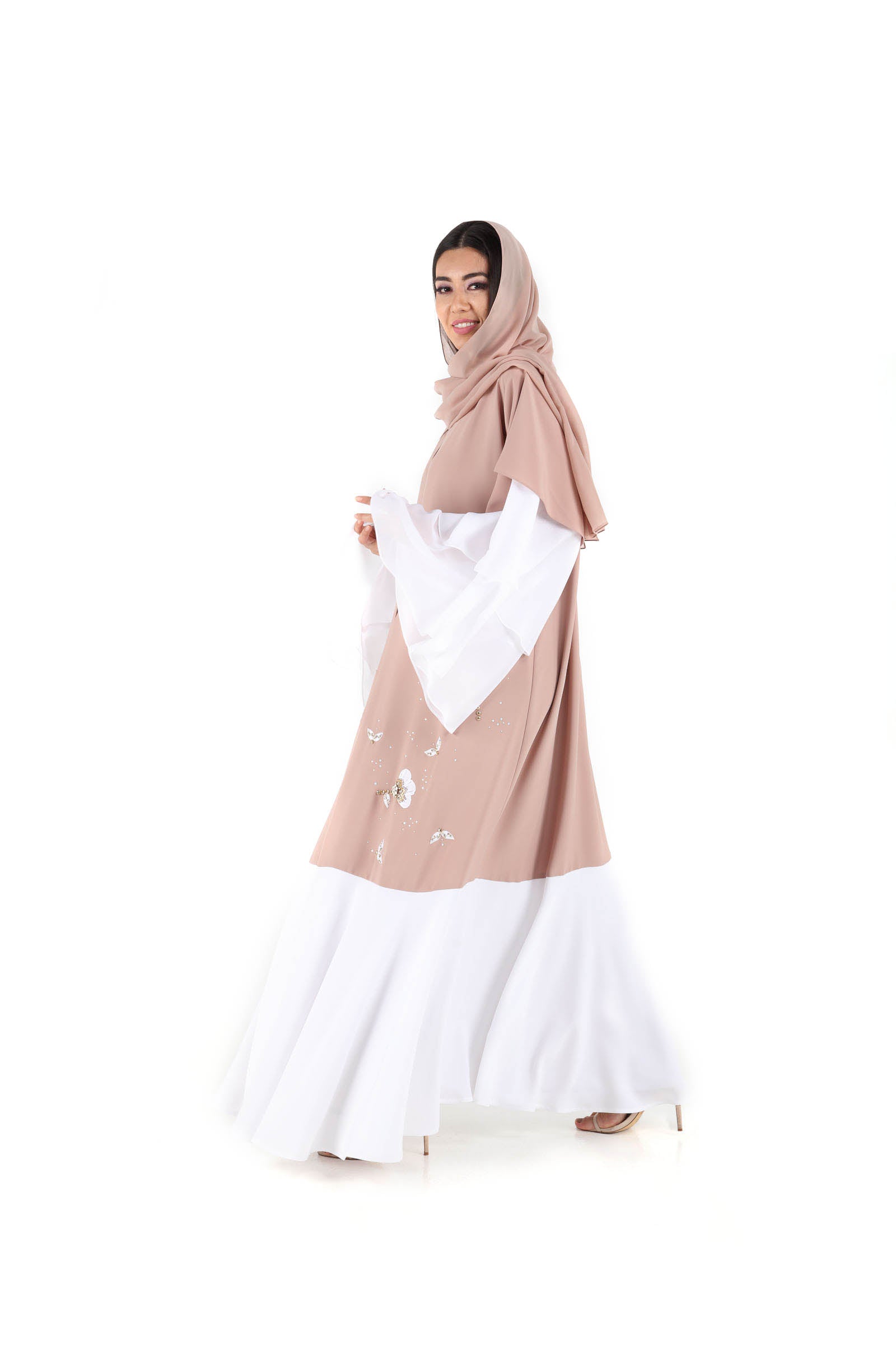 Hanayen Double Colored Abaya with Crystal Elements best abaya online in ...