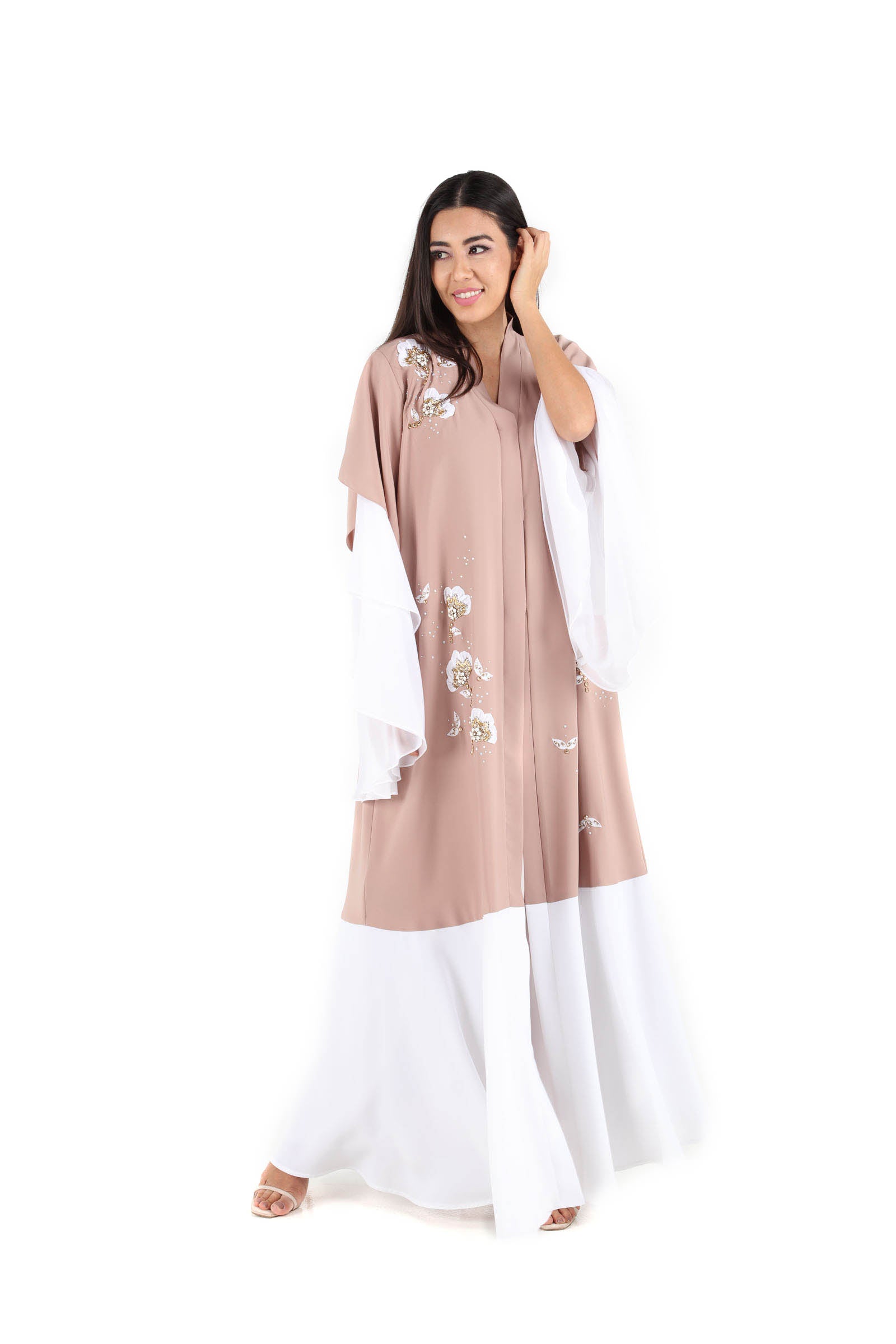 Hanayen Double Colored Abaya with Crystal Elements best abaya online in ...