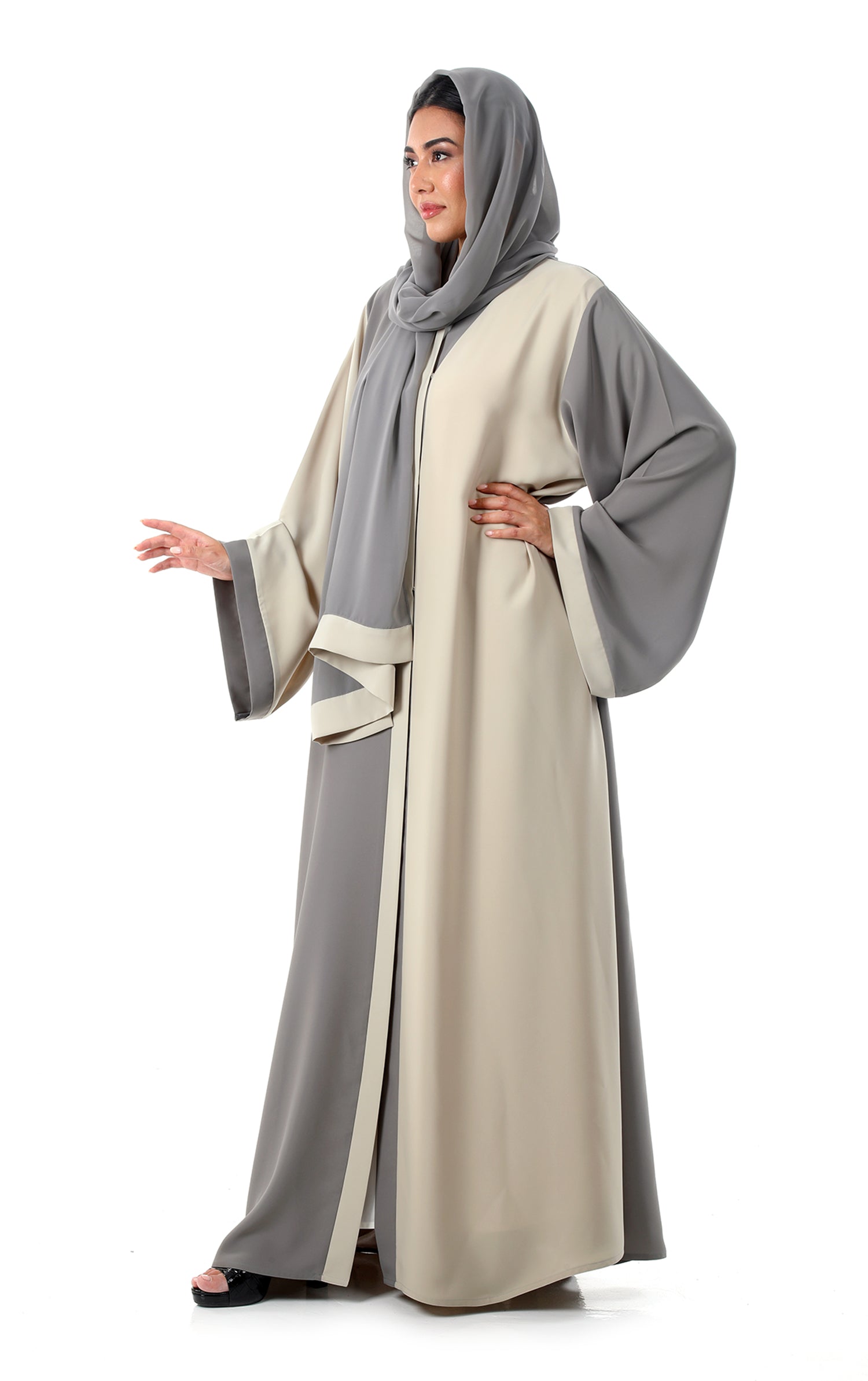 Hanayen Dual Color Modern Abaya