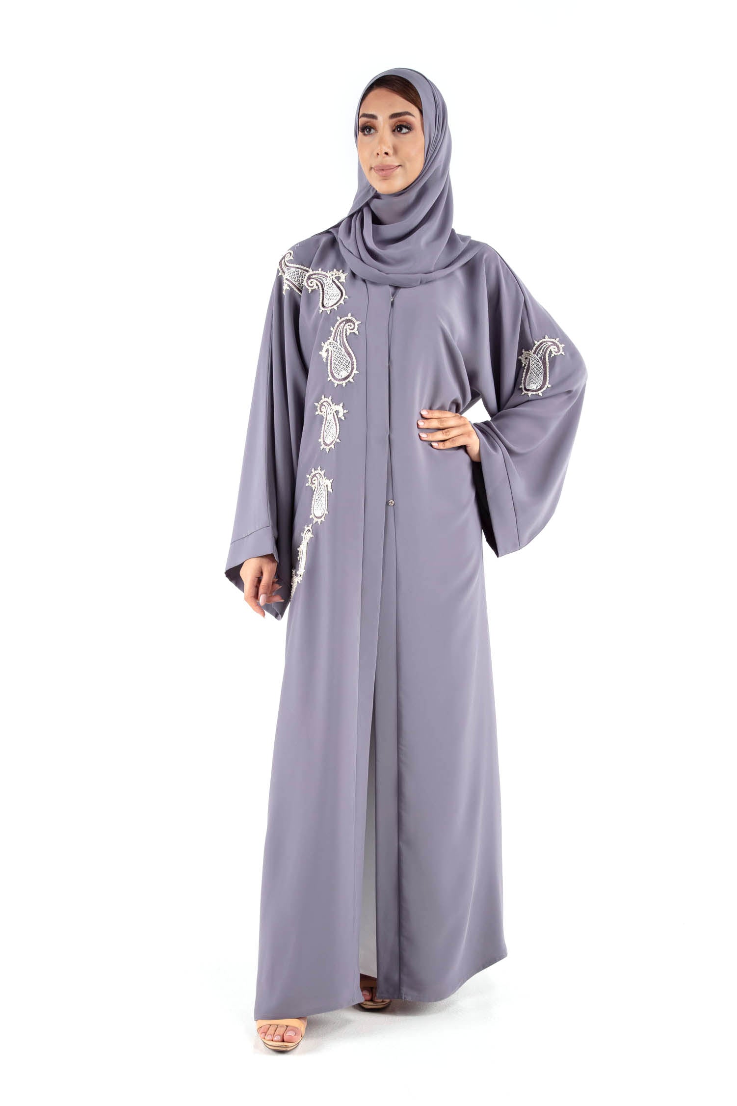 Hanayen Hand Made design in Neda Color fabric Abaya