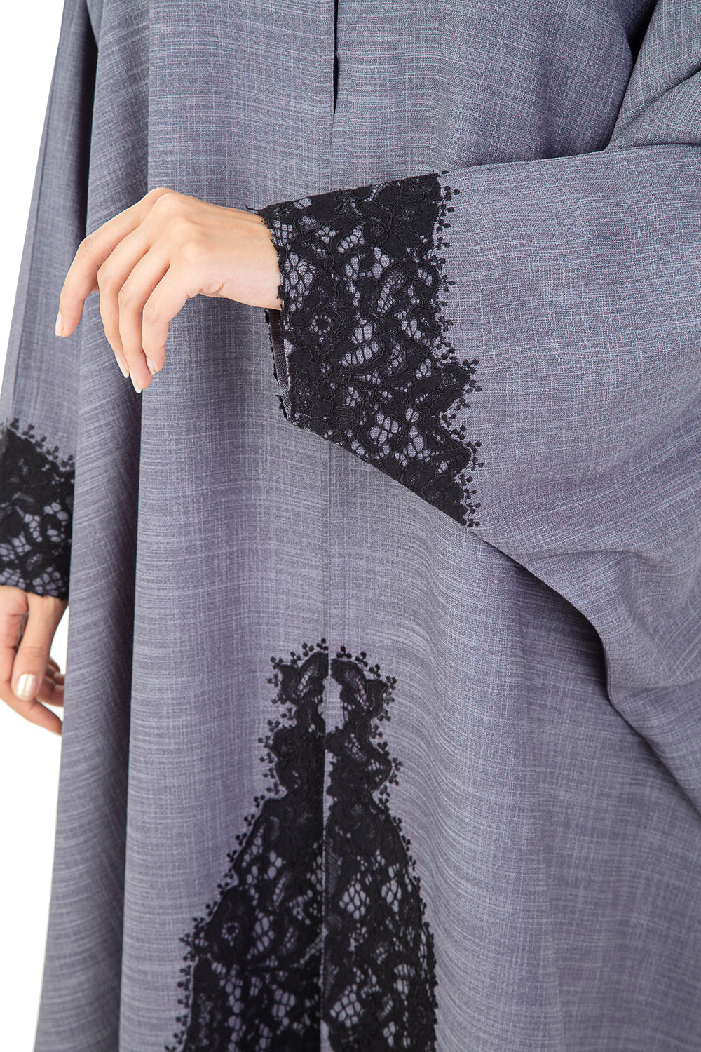 Buy Online Linen Abaya Color With Lace Insert | Luxury Abaya Dubai ...